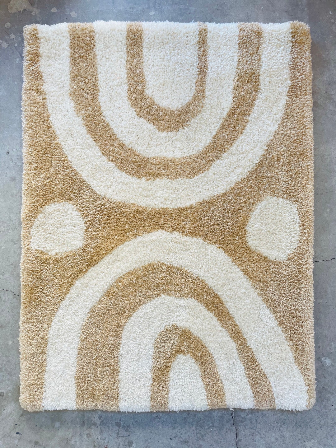 Double Arches Abstract Rug Handmade Neutral Rug Beige Area - Etsy