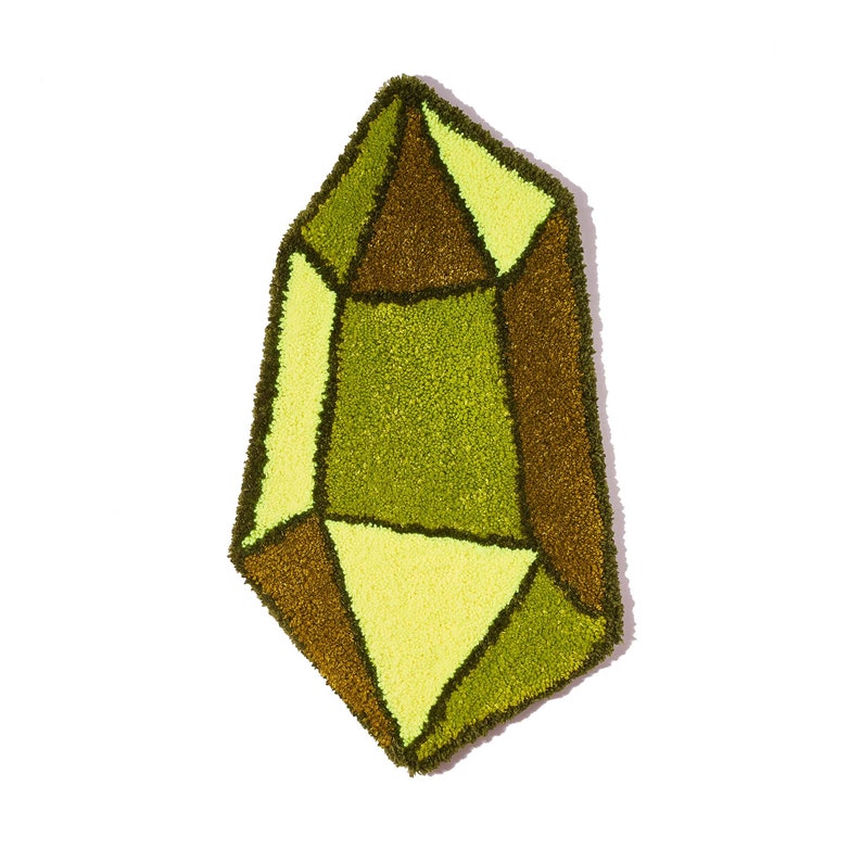 Tufted Crystal Gem Rug, Rose Quartz, Amethyst, Chartreuse Quartz, Gift ...