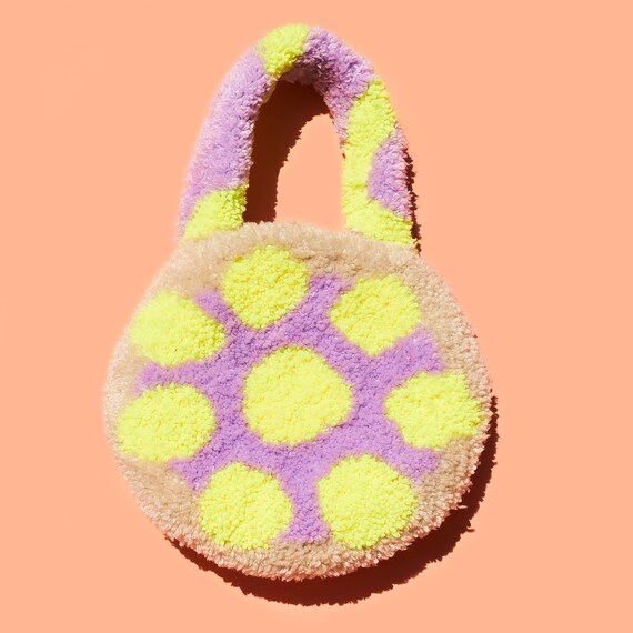 Tufted round handbag. Top handle bag wearable art gifts for | Etsy