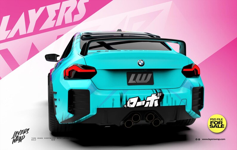 Neon Oni – BMW M2 Anime Style Wrap Design (PSD) - Etsy