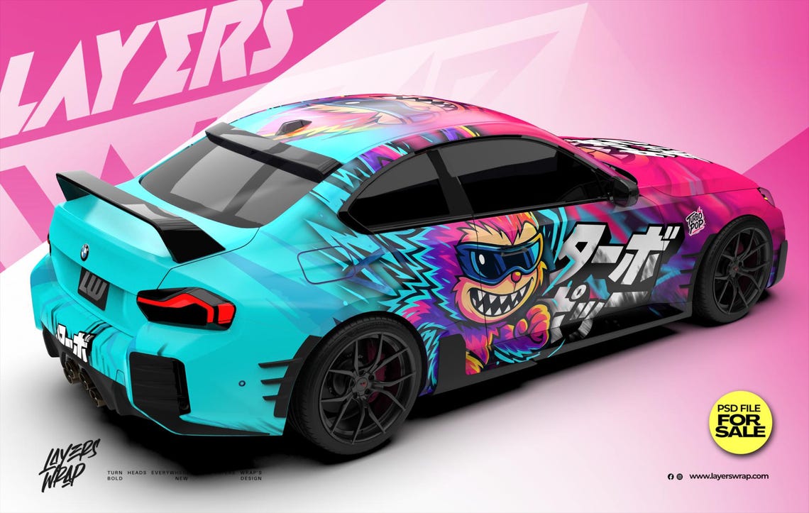 Neon Oni – BMW M2 Anime Style Wrap Design (PSD) - Etsy