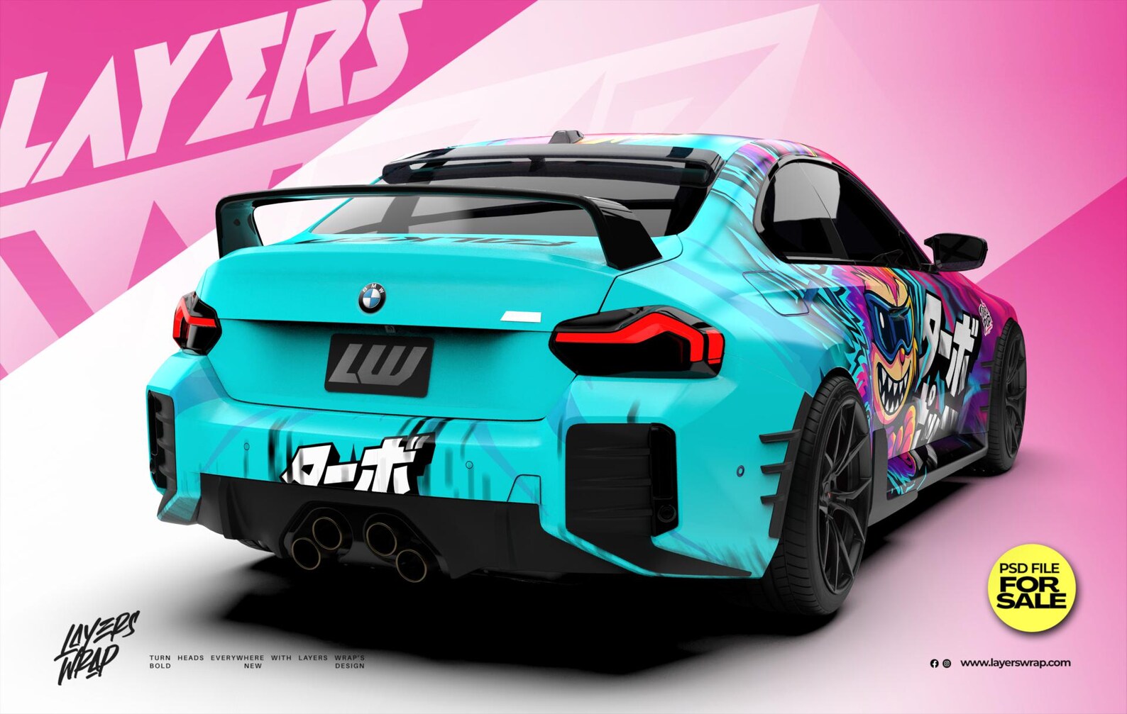 Neon Oni – BMW M2 Anime Style Wrap Design (PSD) - Etsy