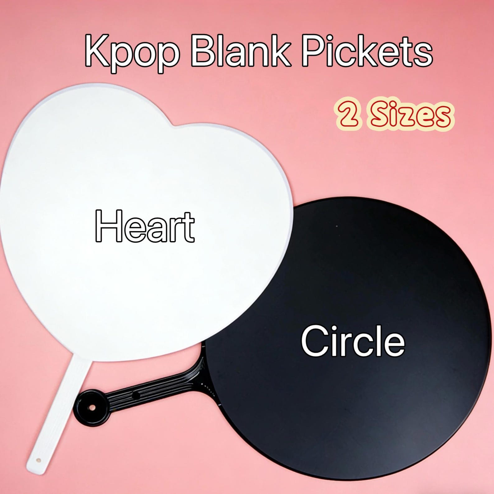 Blank Picket, Kpop and Anime DIY Picket, Circle/heart, Full Size/mini ...