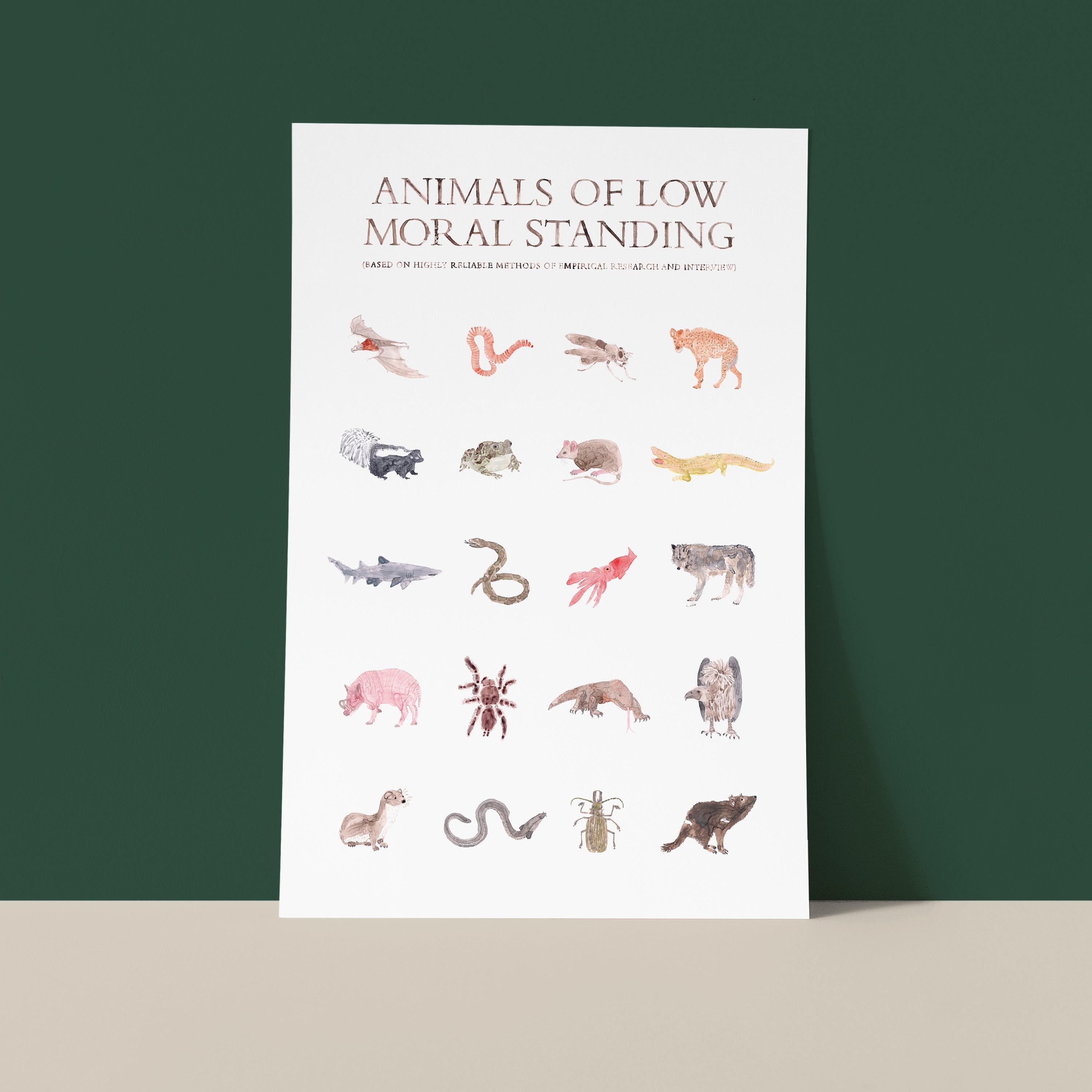 Animals of Low Moral Standing Print - Etsy