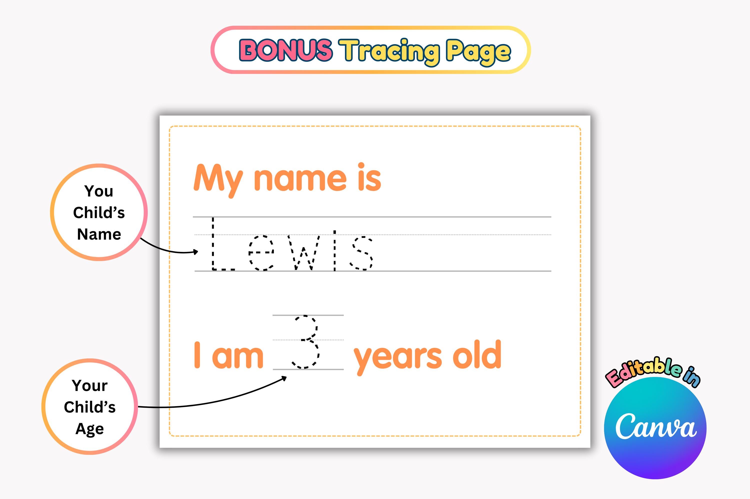 Printable Animal Tracing Worksheets: Alphabet, Numbers & Name (editable ...