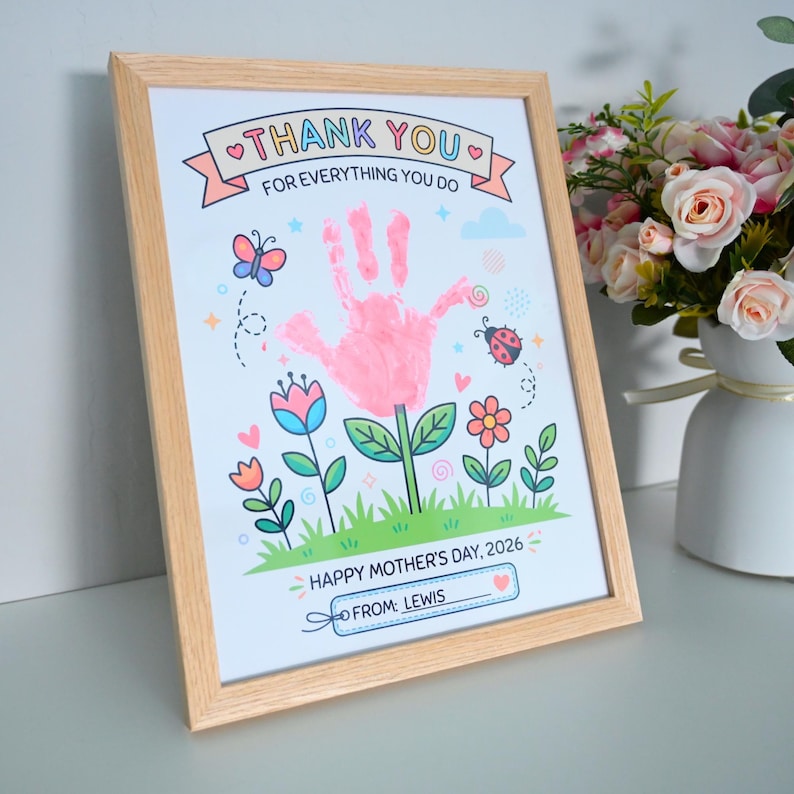Mothers Day Handprint Art, Editable Teacher Appreciation Craft, Toddler ...