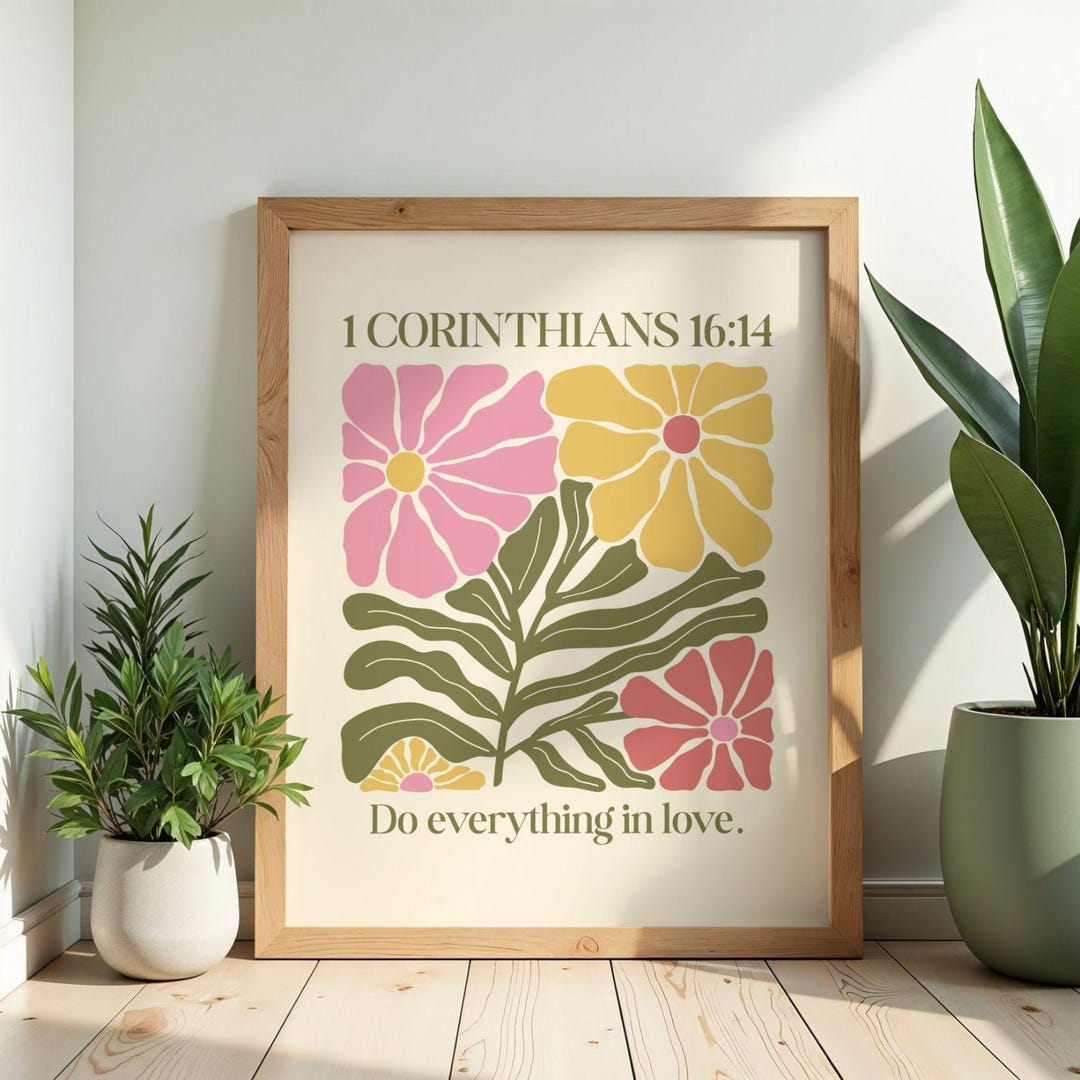 1 Corinthians 16:14 | Christian Wall Print for Valentines Day - Etsy