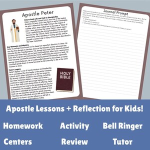 Bible Curriculum: the 12 Apostles Reading, Multiple Choice, and Journal ...