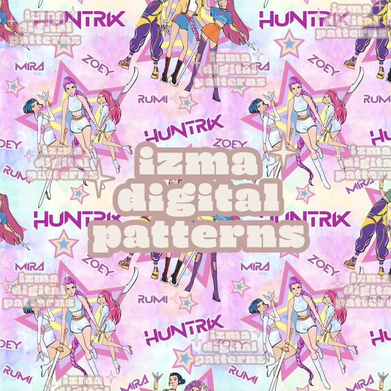 Kpop Demon Hunter Patterns – Seamless File HUNTRIX NAME - Etsy