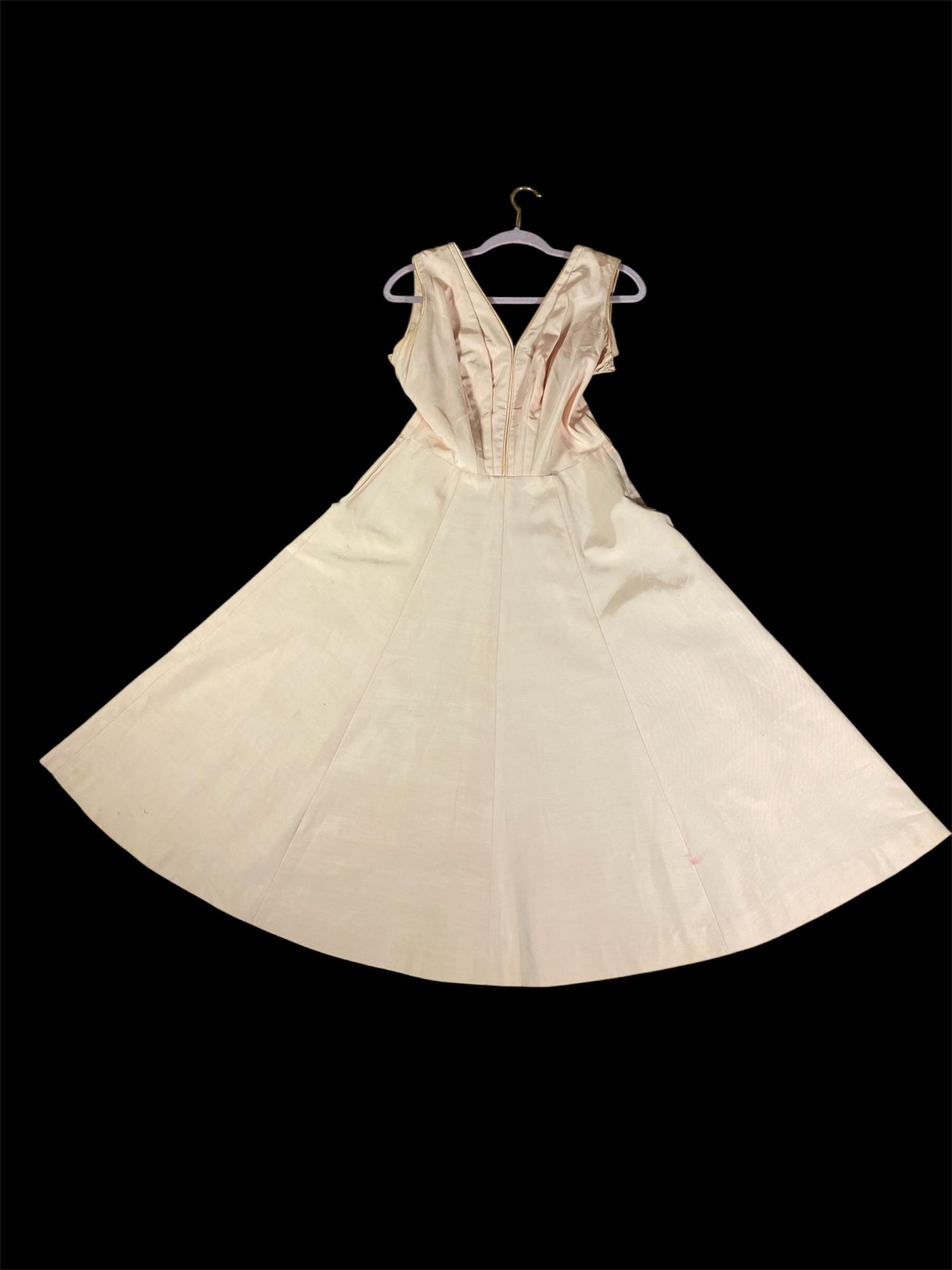 50s Rare Pink Dapper Day Pleated Bust Circle Dress - Etsy