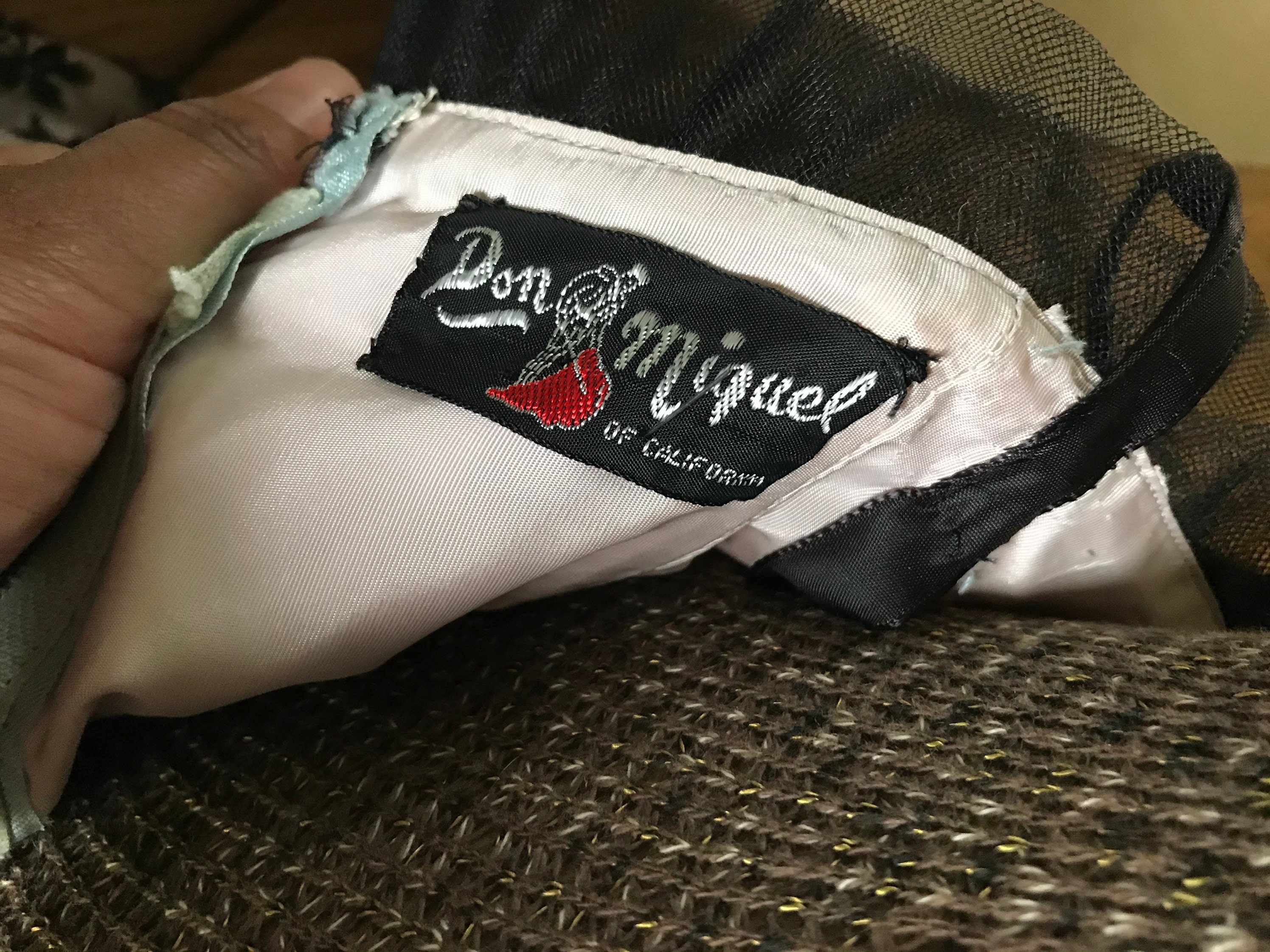 50s Don Miguel Bombshell Black Lace Taffeta Wiggle Cocktail Show ...