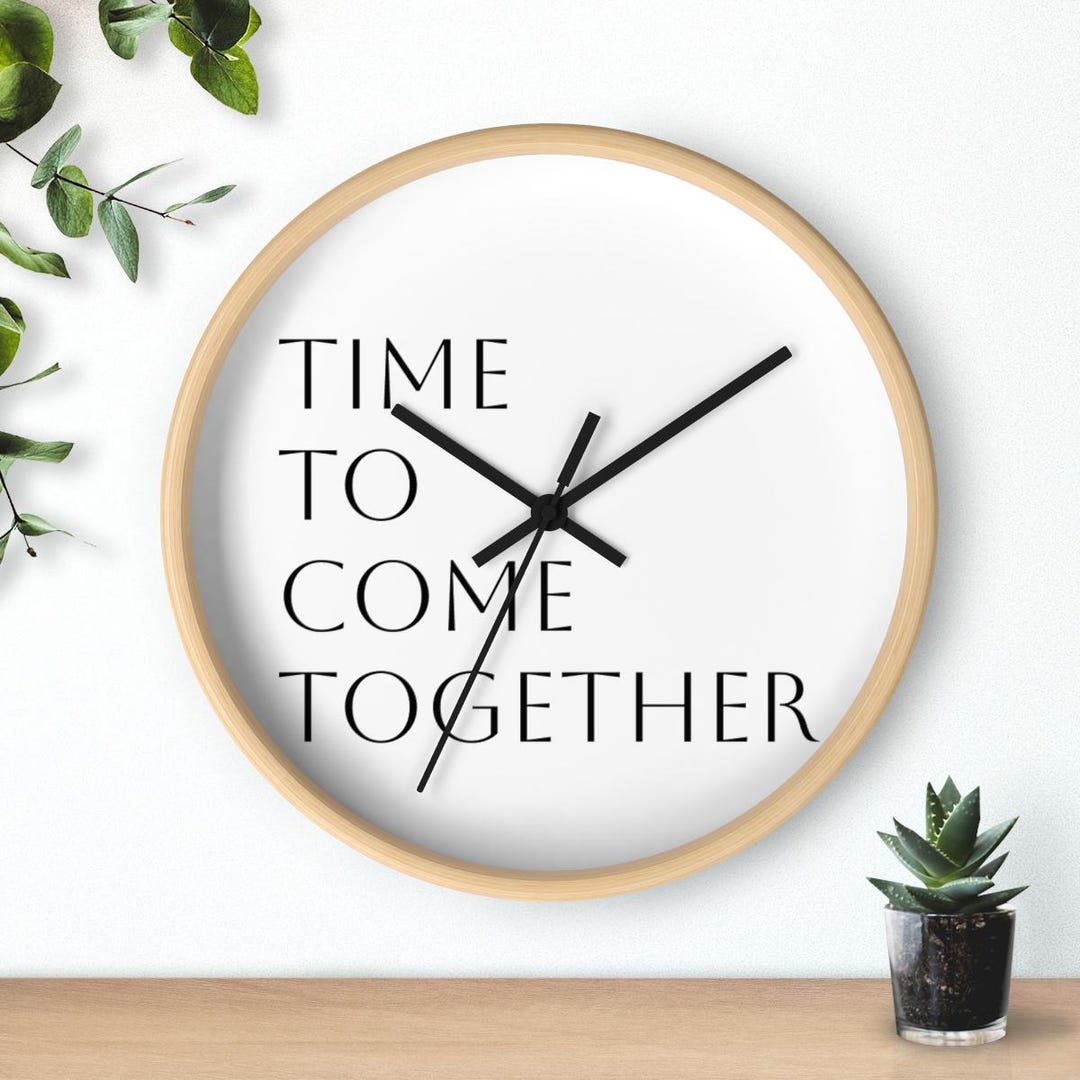 Time to Come Together Wall Clock | Minimalist Typography Christian Home ...