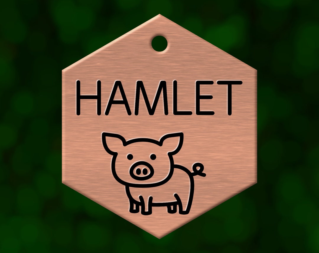Custom Pig Dog Tag. Personalized With Deep Engraving in Real Metal ...