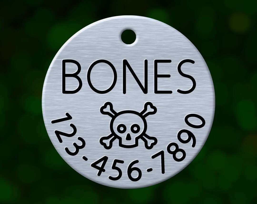 Custom Skull Dog Tag. Personalized With Deep Engraving in Real - Etsy