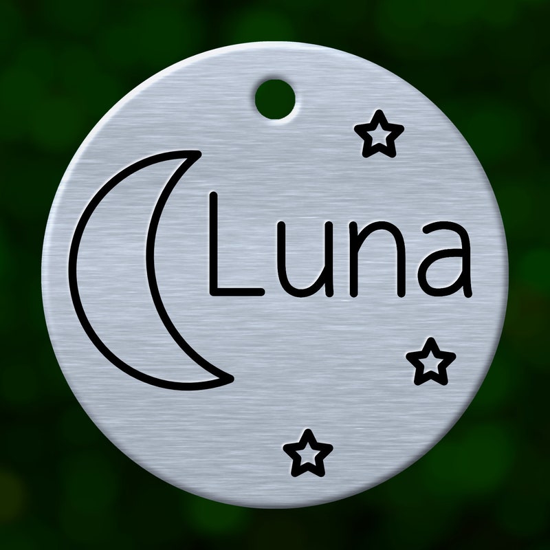 Moon Dog Tag - Etsy