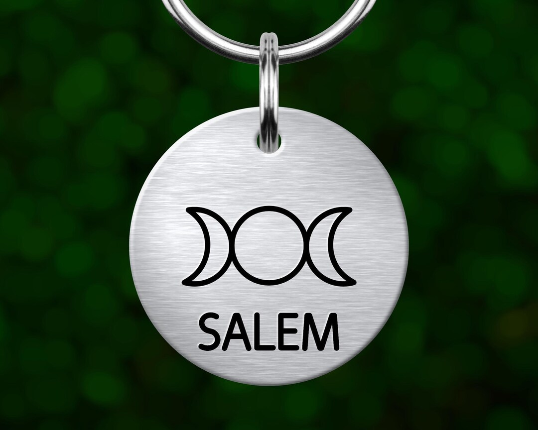Triple Moon Dog Tag. Personalized Custom Metal Pet ID Tag With Deep ...