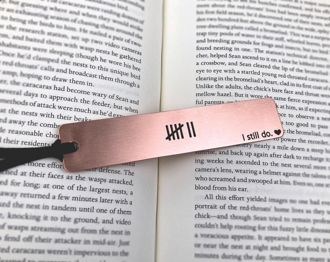 Personalized Copper Bookmark for 7th Anniversary Gift. Deeply Engraved ...