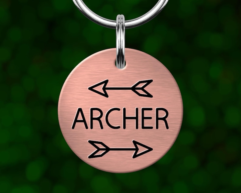 Custom Arrow Dog Tag. Personalized Pet ID With Deep Engraving. Made in ...