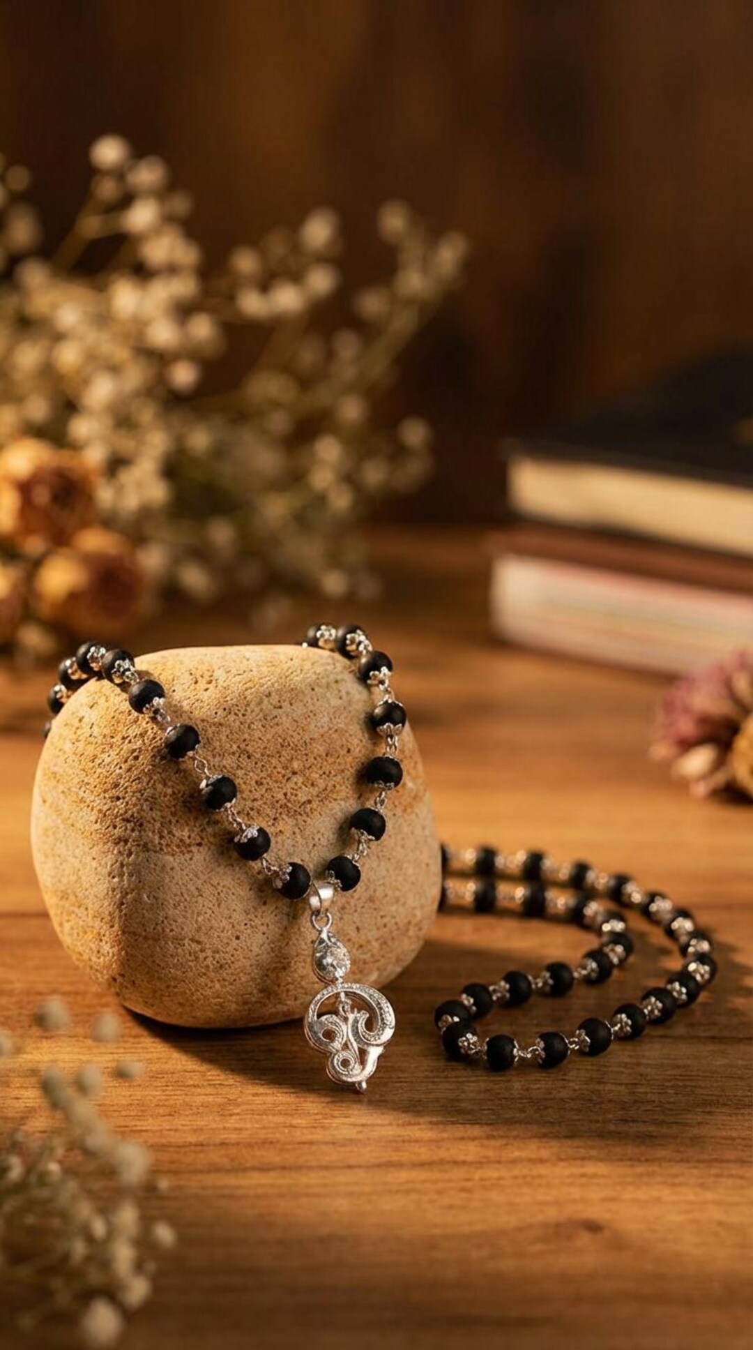 Divine Hindu Lord Murugan Vel Pendant, Silver Cap Karungali Mala ...