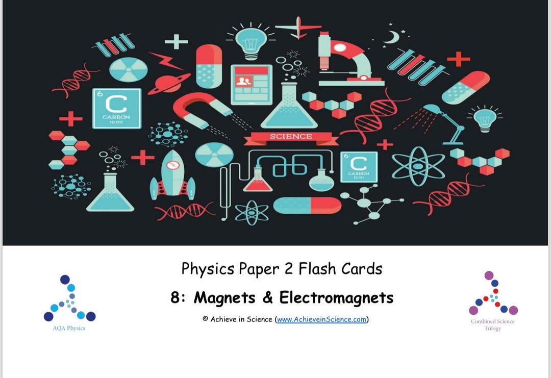 GCSE Revision Flash Cards - AQA Physics P2.8 Magnets - Etsy