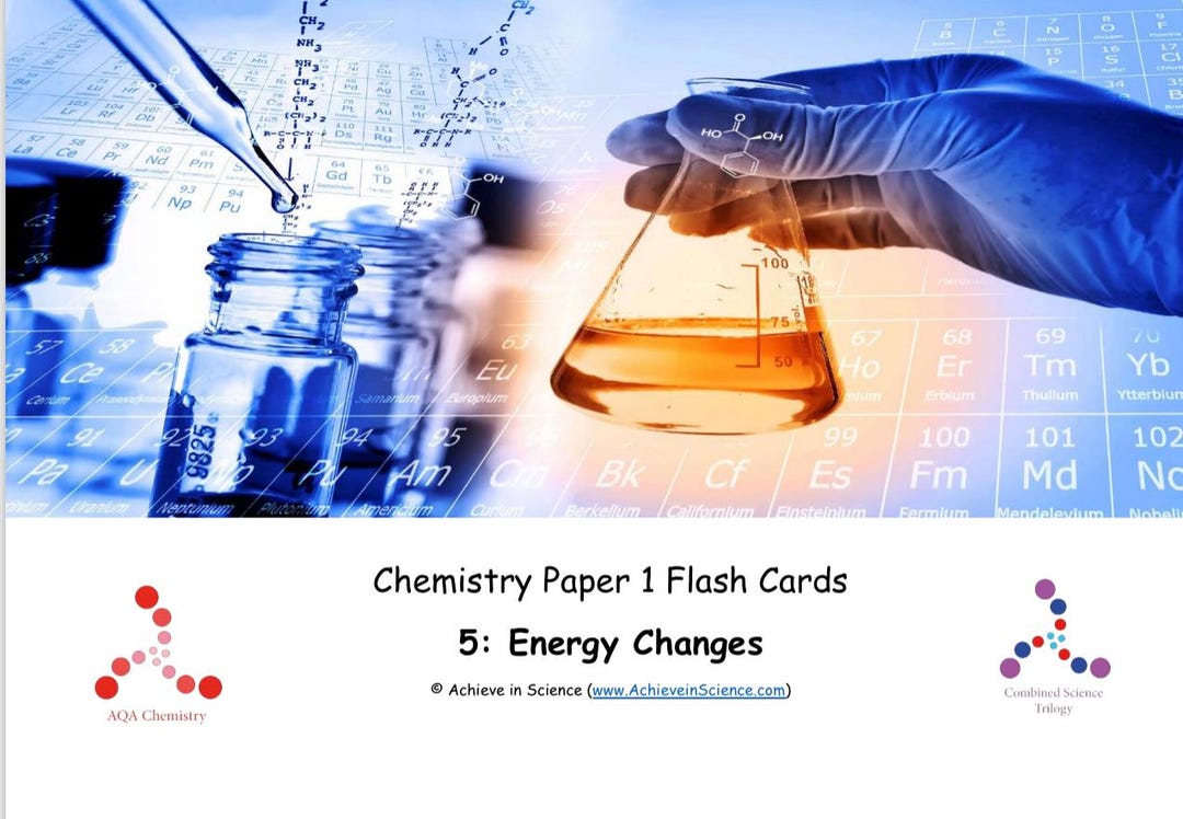 GCSE Revision Flash Cards - AQA Chemistry C1.5 Energy Change - Etsy