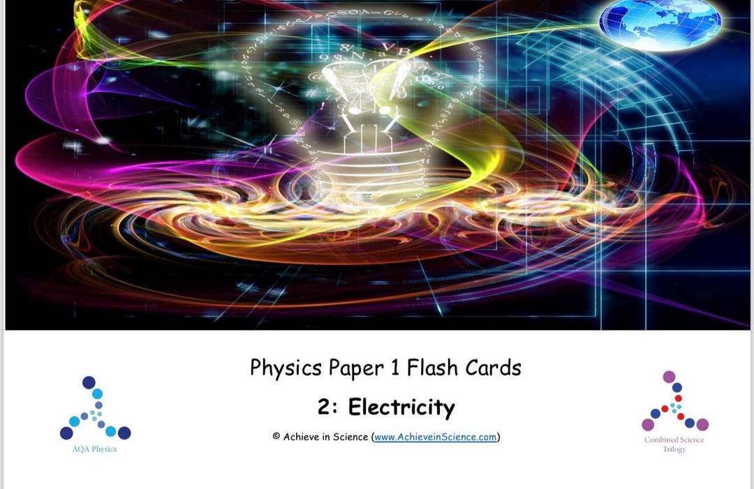 GCSE Revision Flash Cards - AQA Physics P1.2 Electricity - Etsy Canada