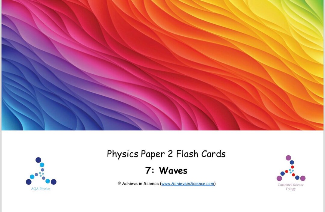 GCSE Revision Flash Cards - AQA Physics P2.7 Waves - Etsy