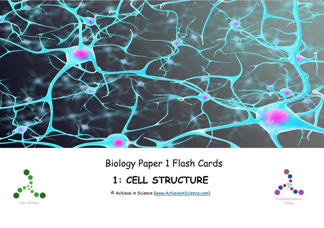 GCSE Revision Flash Cards - AQA Biology B1.1 Cell Structure - Etsy