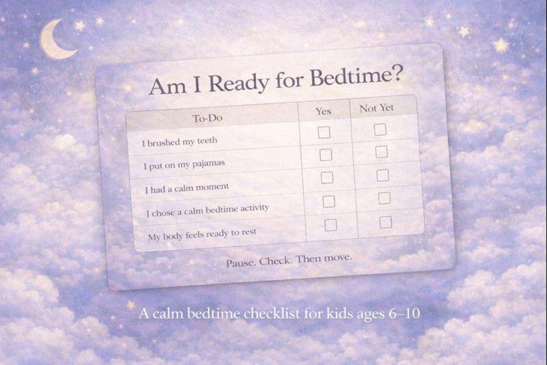 Am I Ready for Bedtime? Calm Night Routine Charts for Kids Ages 6–10 - Etsy