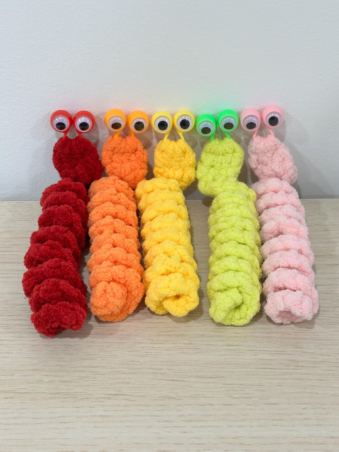 Fidget Worm Stress Toy Amigurumi Handmade Crochet Plush ADHD Autism ...