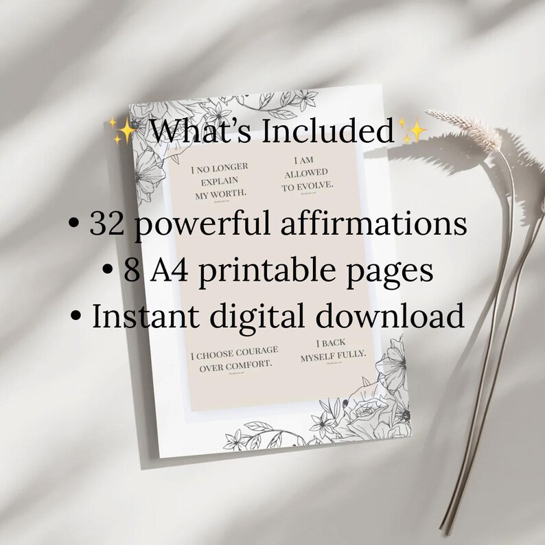Empowering Affirmation Cards Printable | 32 Positive Affirmations for ...