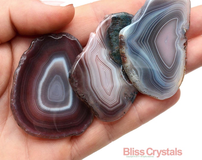 1 XL BOTSWANA AGATE Flat Slice Tumbled Stone Specimen Pocket - Etsy