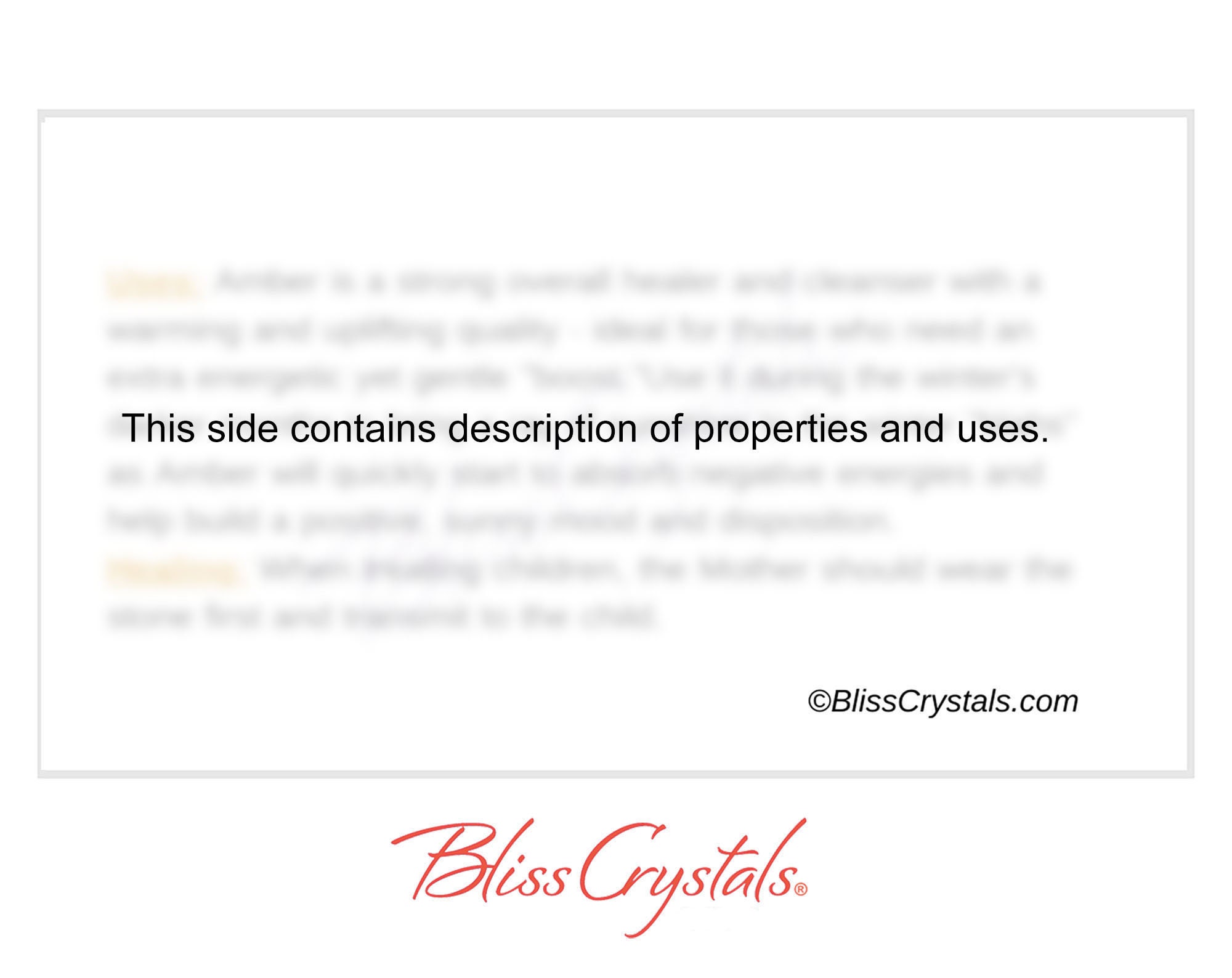 AMETHYST Crystal Information Card Double Sided HC10 - Etsy