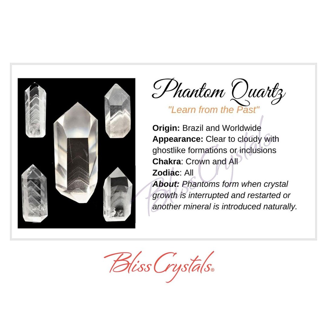 PHANTOM QUARTZ Crystal Information Card, Double Sided #HC112 - Etsy