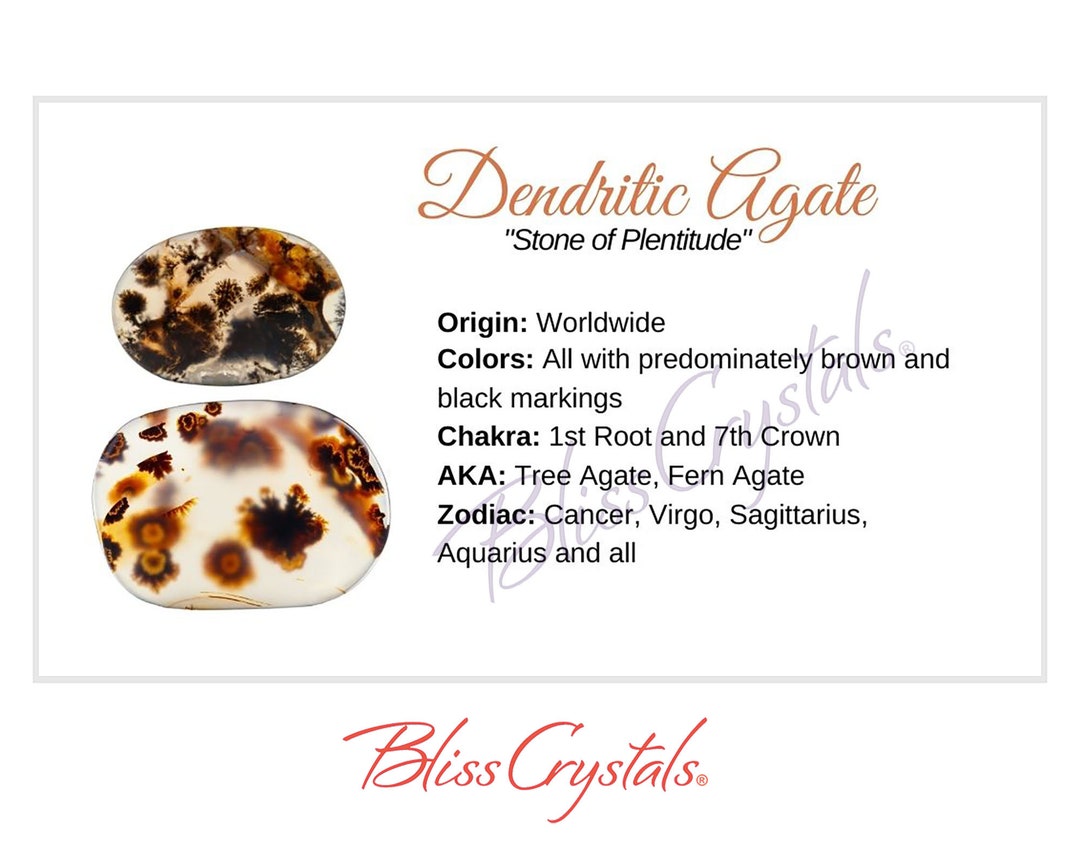 DENDRITIC AGATE Crystal Information Card, Double Sided HC169 - Etsy
