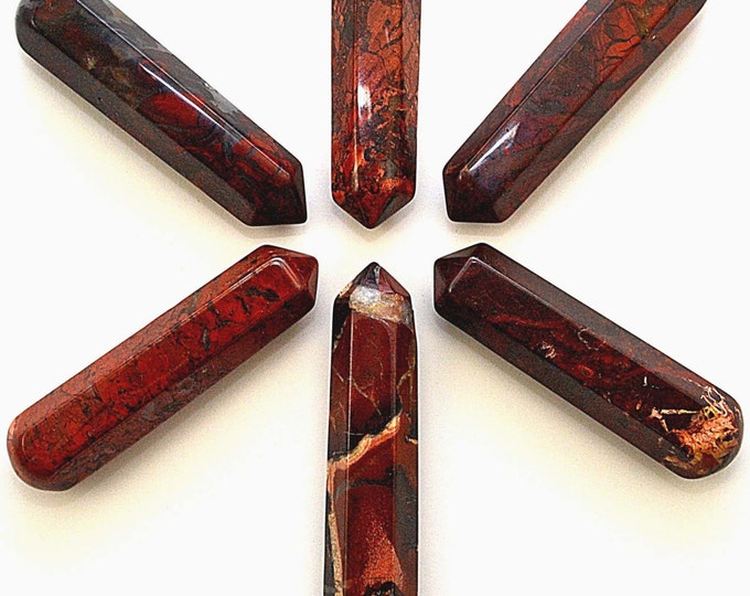 1 RED JASPER Brecciated Wand Crystal Healing Stone for - Etsy
