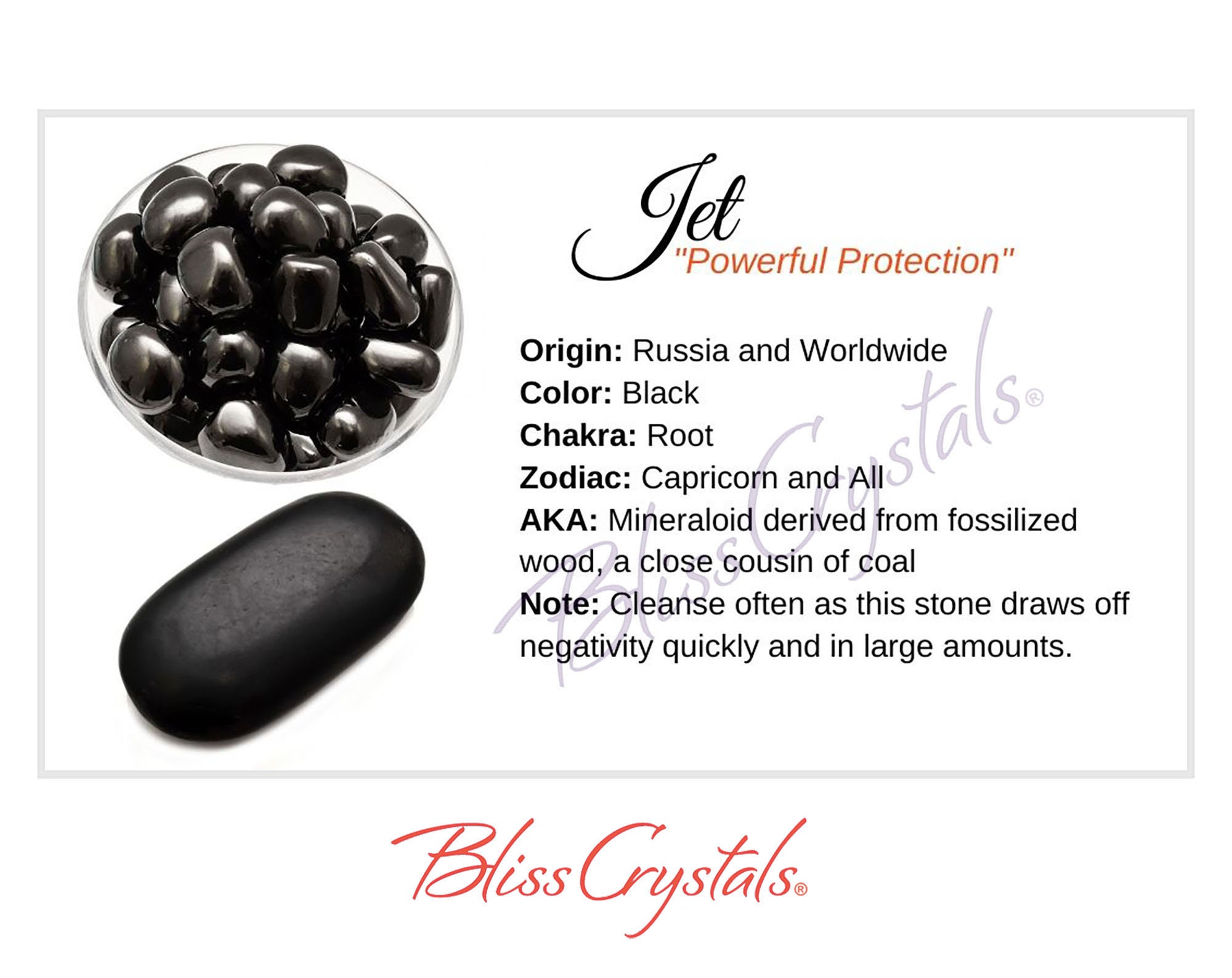 JET Crystal Information Card Double Sided HC131 - Etsy