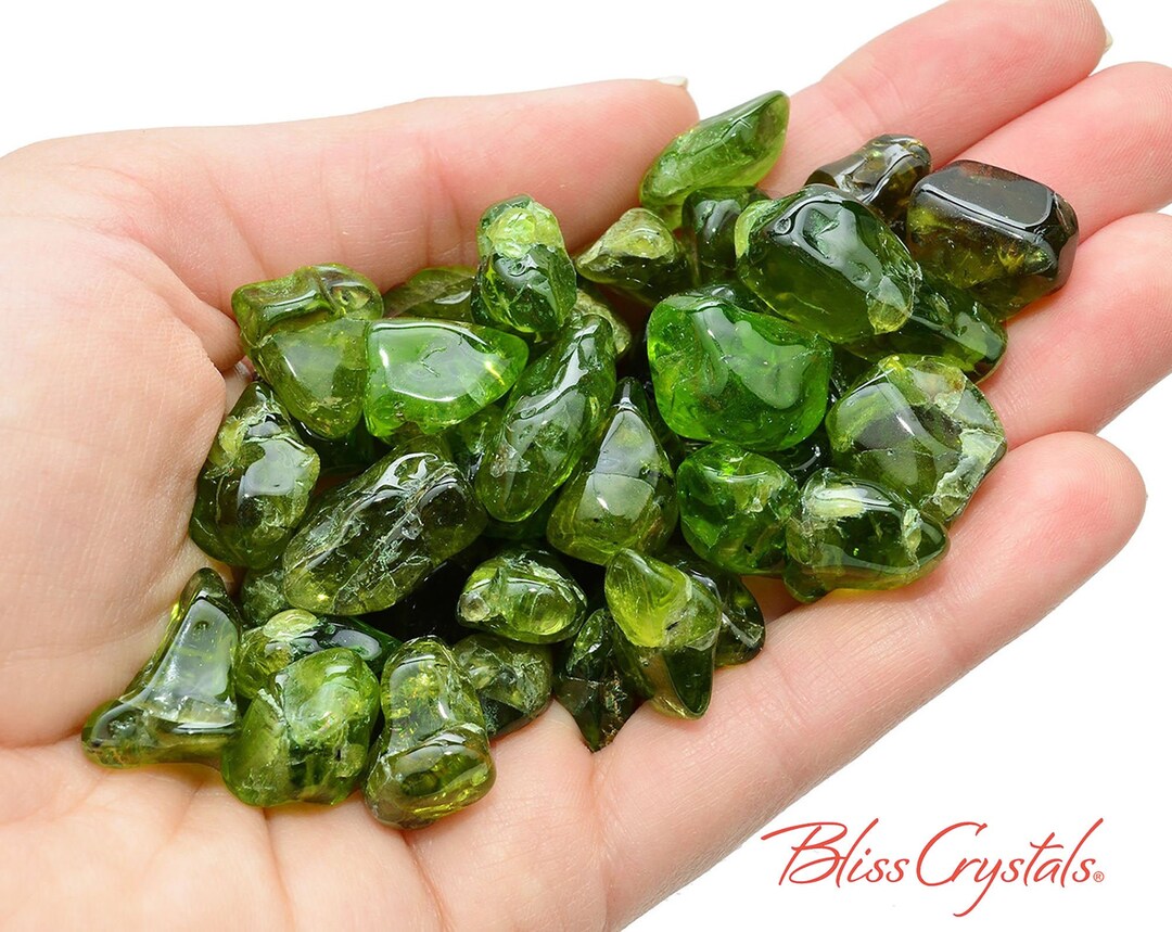 1 PERIDOT Tumbled Stone Choose Size Prosperity Love Good Fortune ...