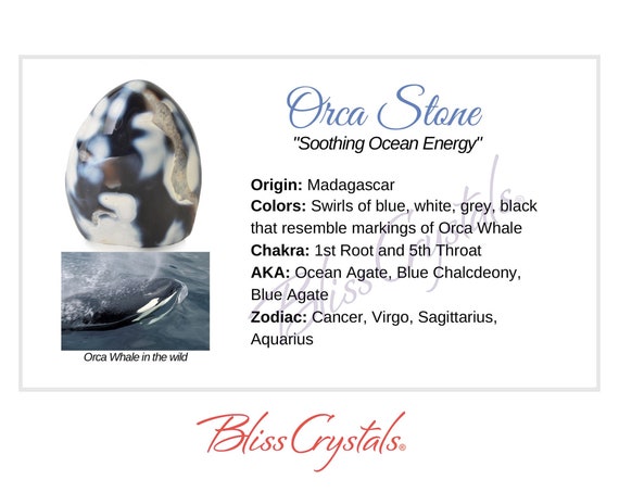ORCA STONE Crystal Information Card Double Sided HC141 | Etsy