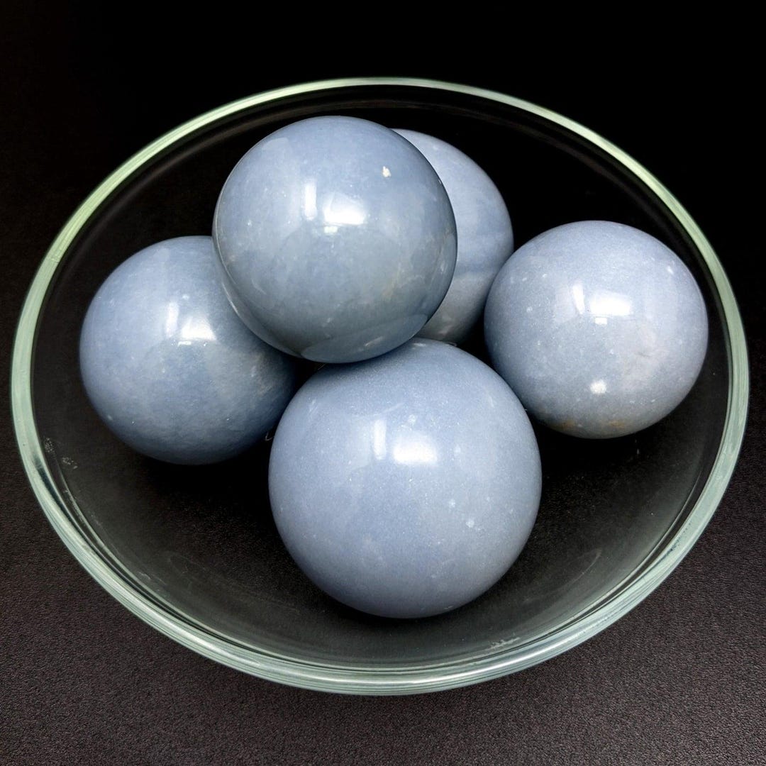Angelite Sphere W/ Ring Stand, Choose Size #SK8711 - Etsy