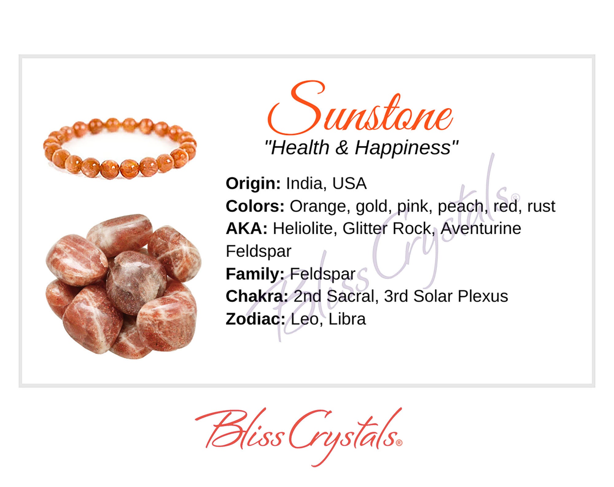 SUNSTONE Crystal Information Card Double Sided HC160 - Etsy UK
