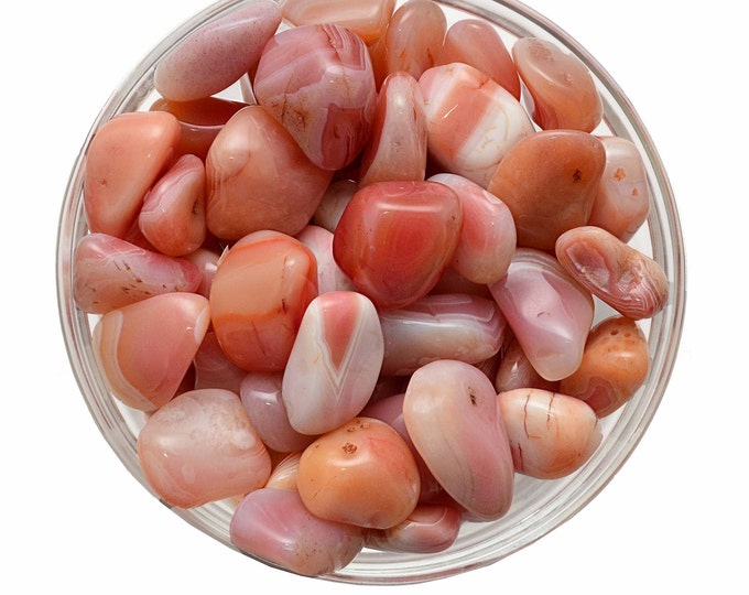 3 Medium APRICOT AGATE Tumbled Stone Aka Pink Agate Tumbled Stone ...
