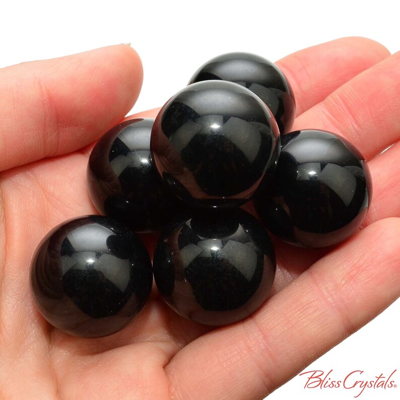 1 BLACK OBSIDIAN Mini SPHERE Marble for Grounding Protection - Etsy