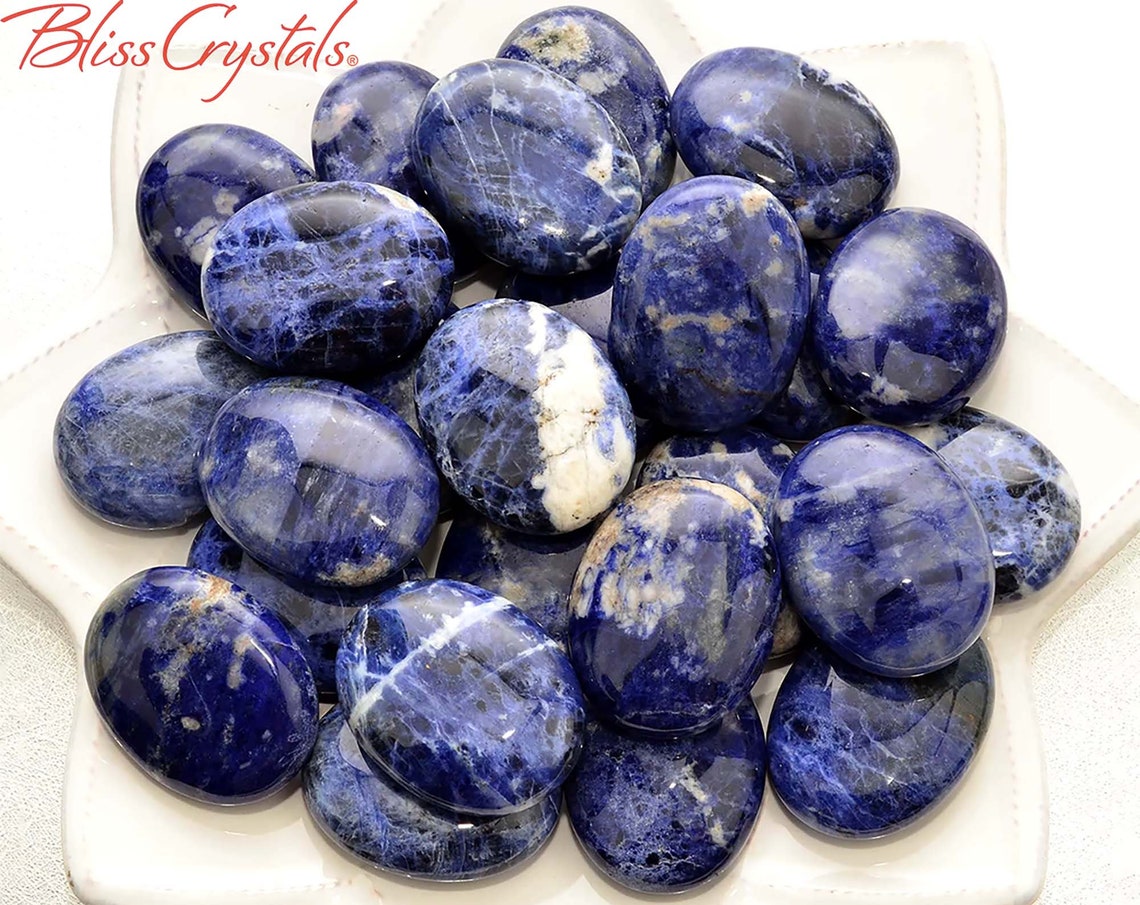 1 XL Blue SODALITE PALM Stone for Meditation Soapstone - Etsy