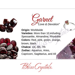 GARNET Crystal Information Card Double Sided HC72 - Etsy