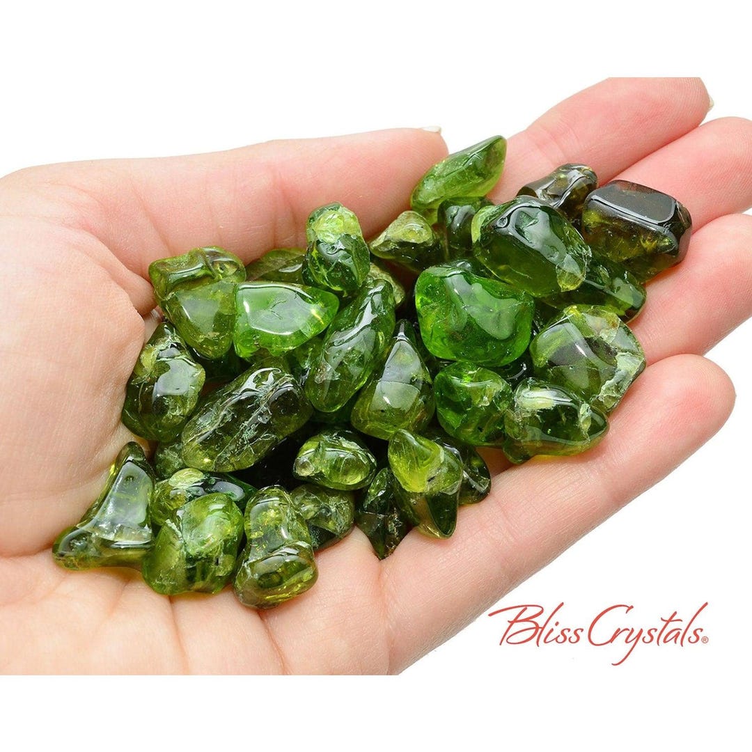 1 PERIDOT Tumbled Stone Choose Size Prosperity Love Good Fortune ...