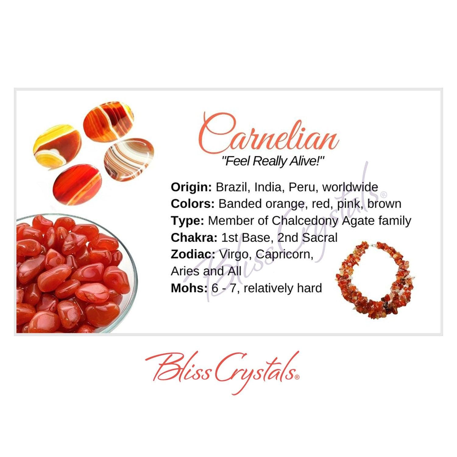 CARNELIAN Crystal Information Card Double sided HC91