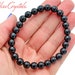 Jet Bead BRACELET 8 Mm Elastic 7.5 Inch for Protection Healing Crystal ...