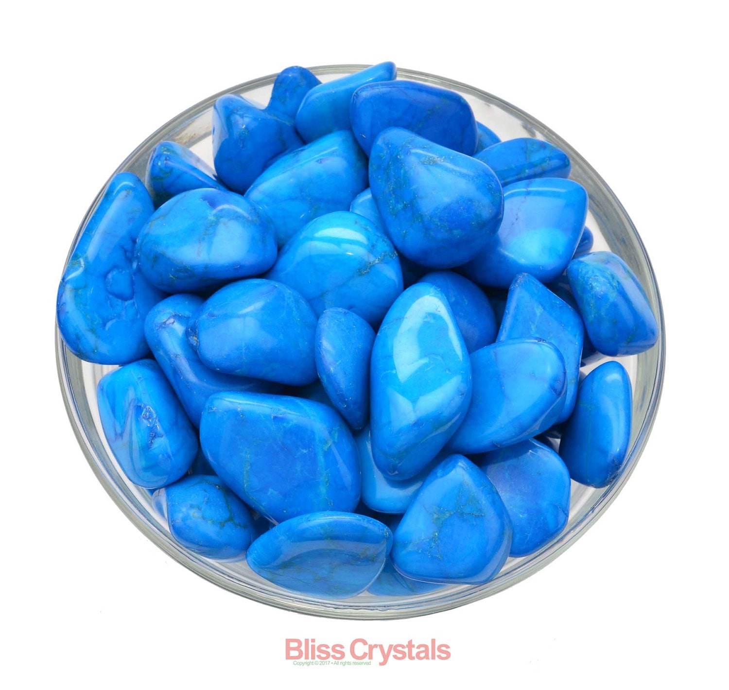 1 Large BLUE HOWLITE Tumbled Stone Dyed Turqoise Color Healing | Etsy