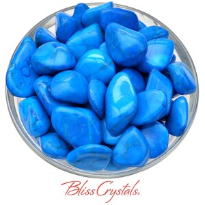 1 Large BLUE HOWLITE Tumbled Stone Dyed Turqoise Color Healing | Etsy